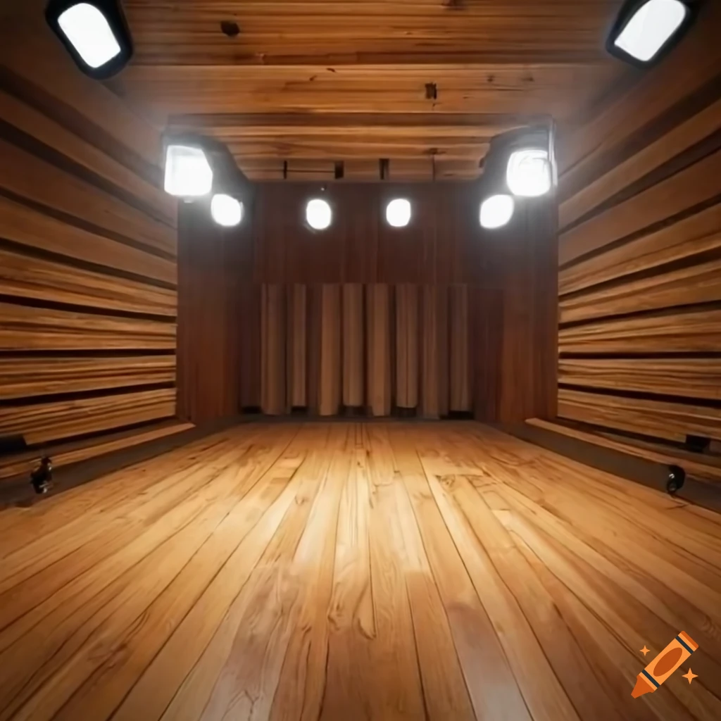 Empty wooden recording studio on Craiyon