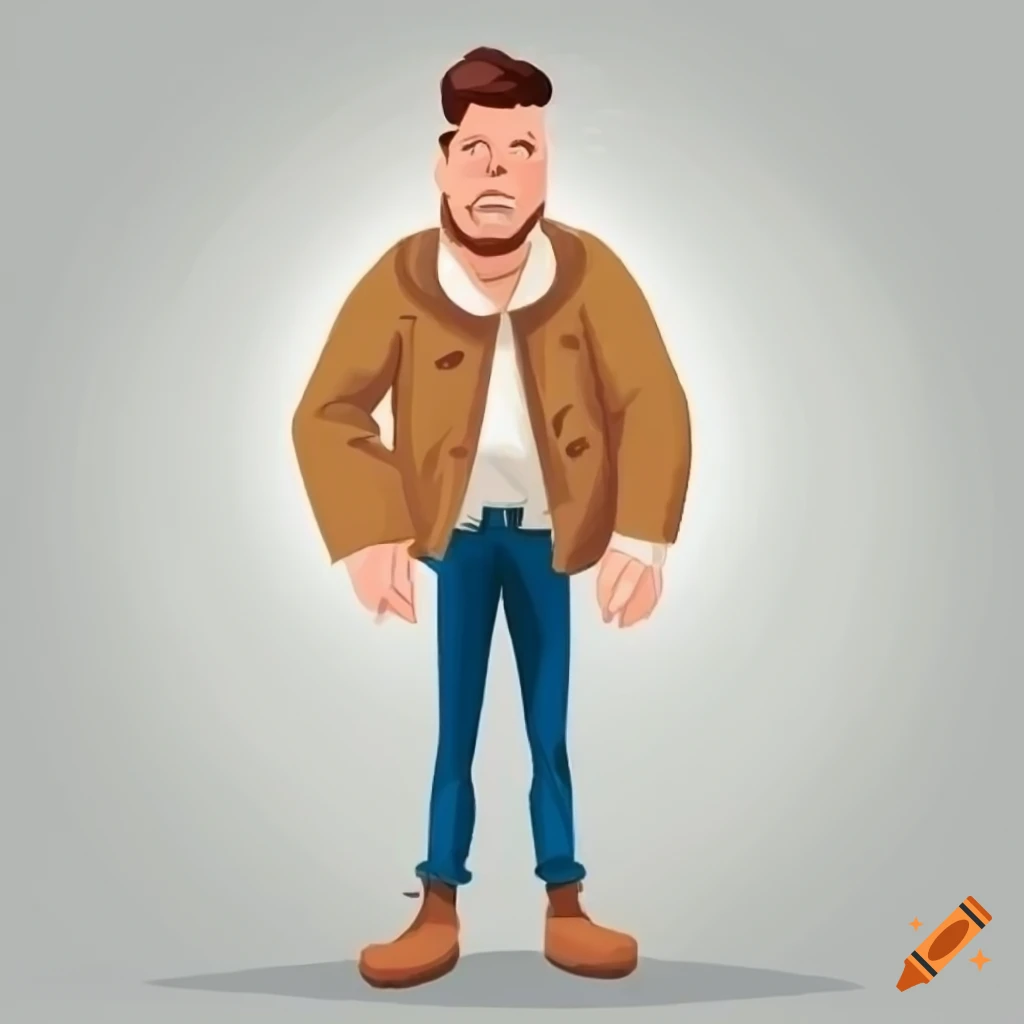 Cartoon style british man character on Craiyon