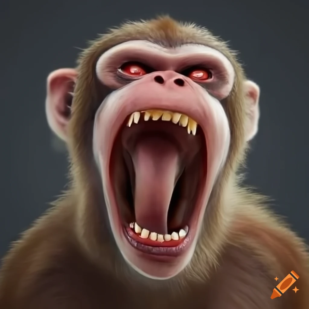Angry screaming monkey on Craiyon
