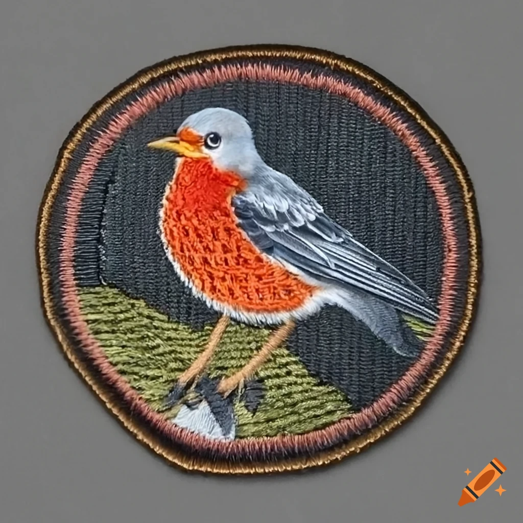 Military patch with stylized bird motifs: robin, seagull, crow, goose ...