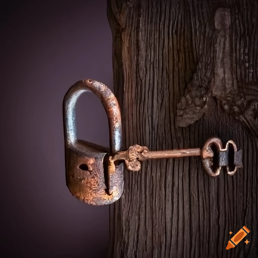 Ancient lock and key on Craiyon
