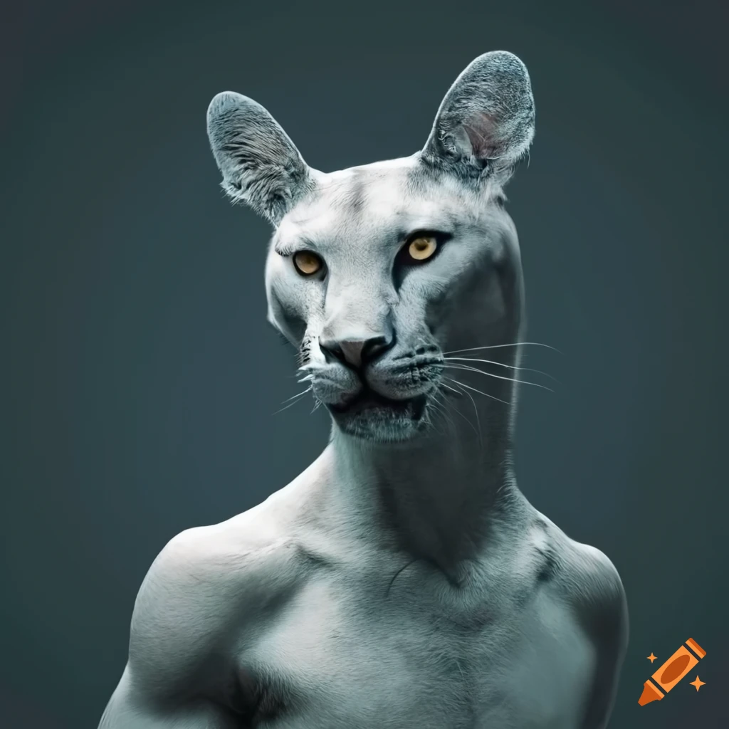 Human with a puma head on Craiyon