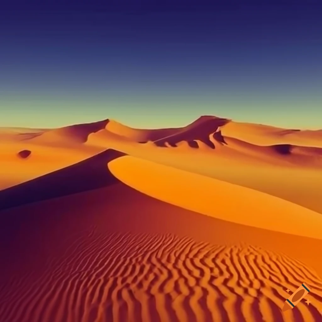 Desert landscape on Craiyon