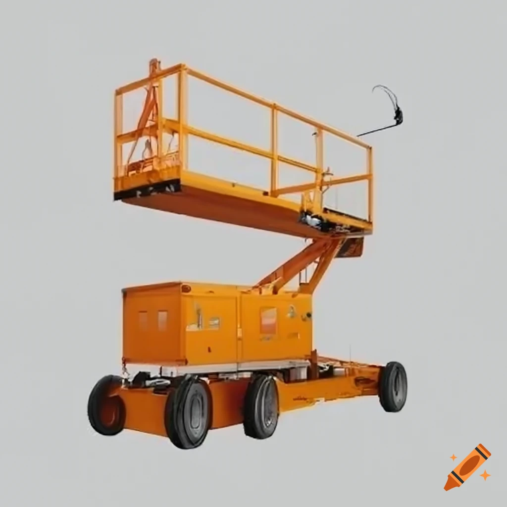 Mobile elevating work platform at a construction manufacturing site on ...