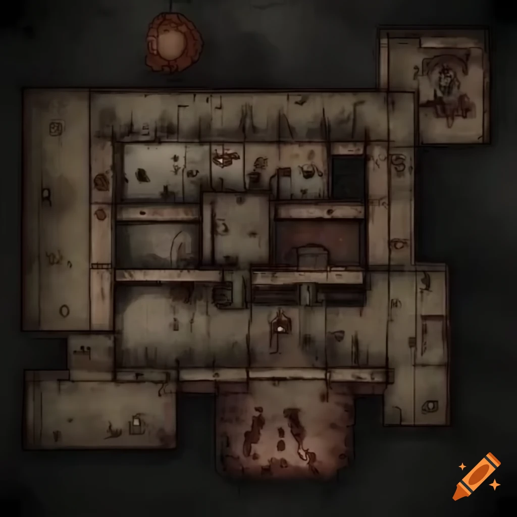 Silent hill hospital map for dungeons and dragons on Craiyon