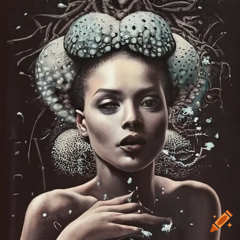 Young woman in various styles of art from different artists on Craiyon