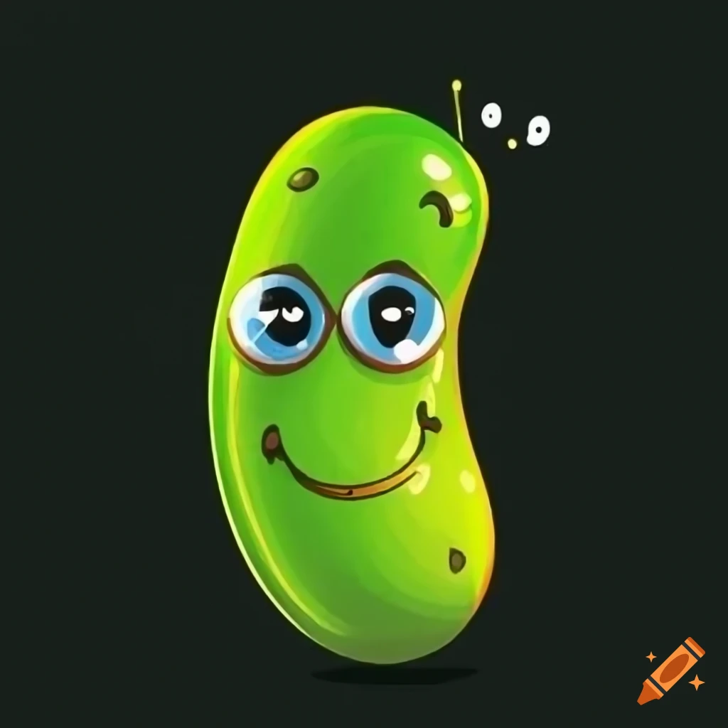 Smiling pickle character on Craiyon
