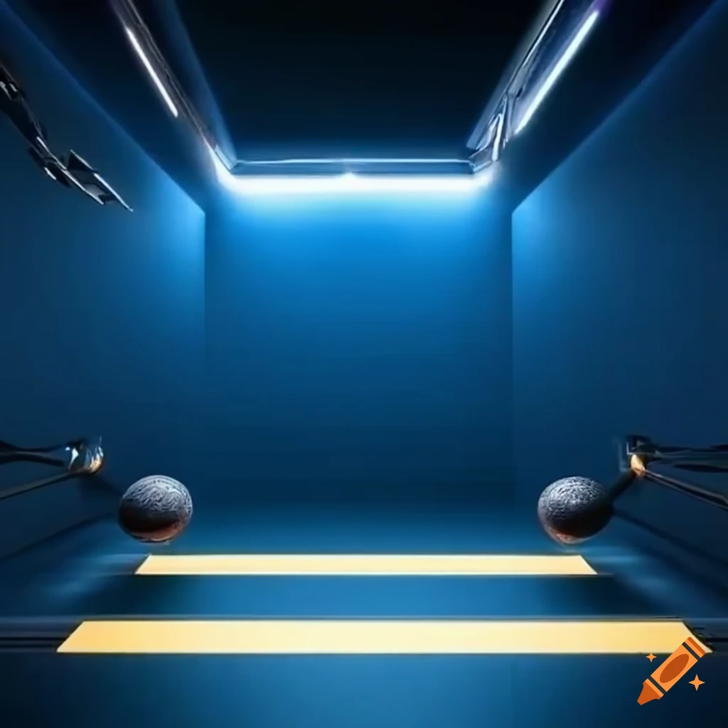 Dynamic gym setup with bright lights and modern equipment on Craiyon