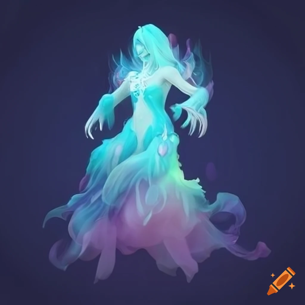 Ethereal air elemental in a pastel-tinted sky on Craiyon