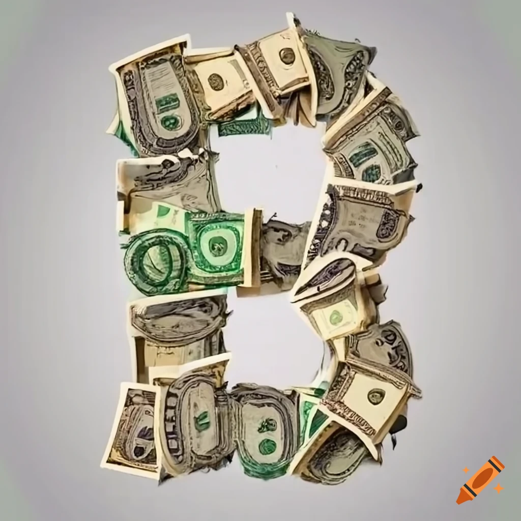 Letter b made of money on Craiyon