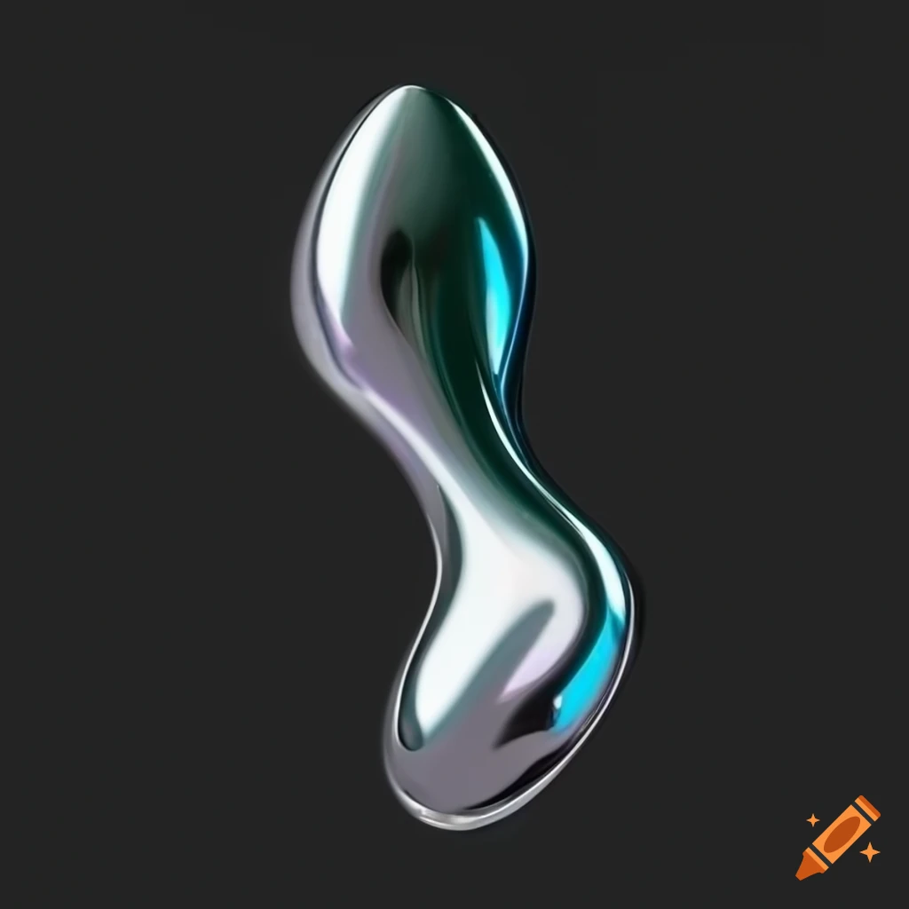 Abstract liquid chrome blob shape on Craiyon
