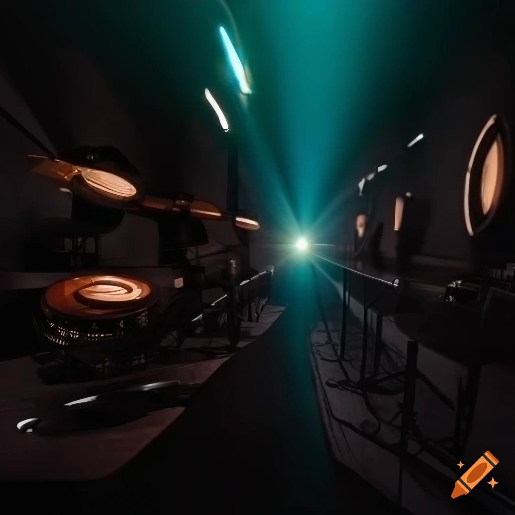 Detailed 2D rendering of a music studio with wide-angle and studio ...