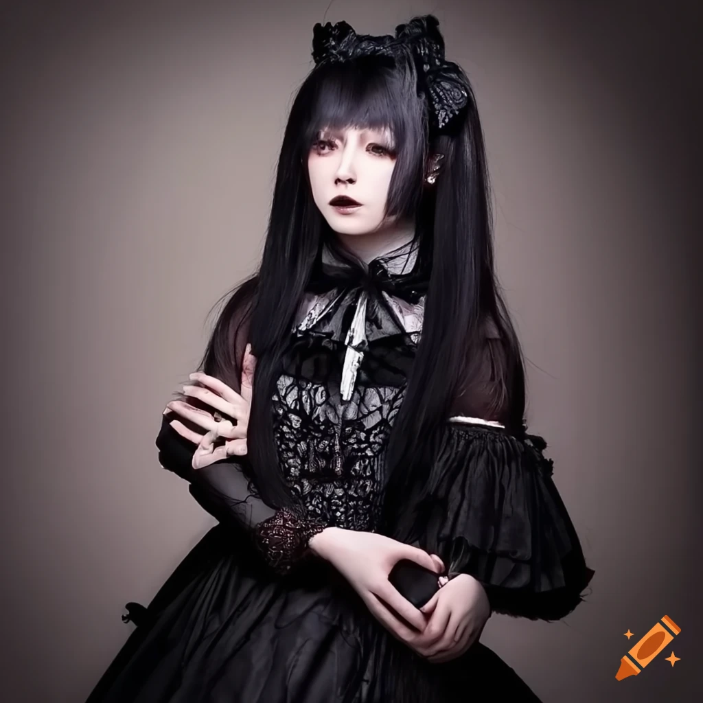 Long haired gothic lolita in melbourne, australia on Craiyon
