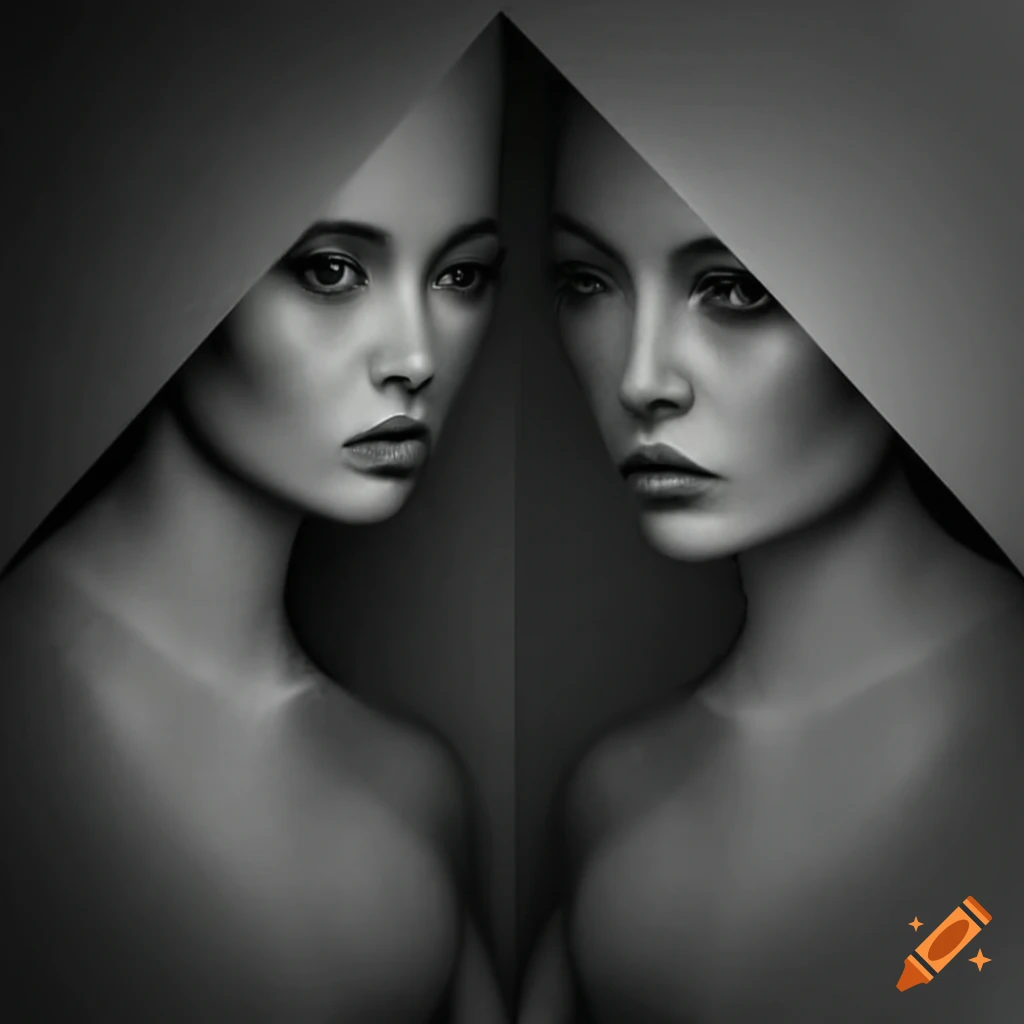 Mesmerizing geometric artwork with a woman's face and infinite ...