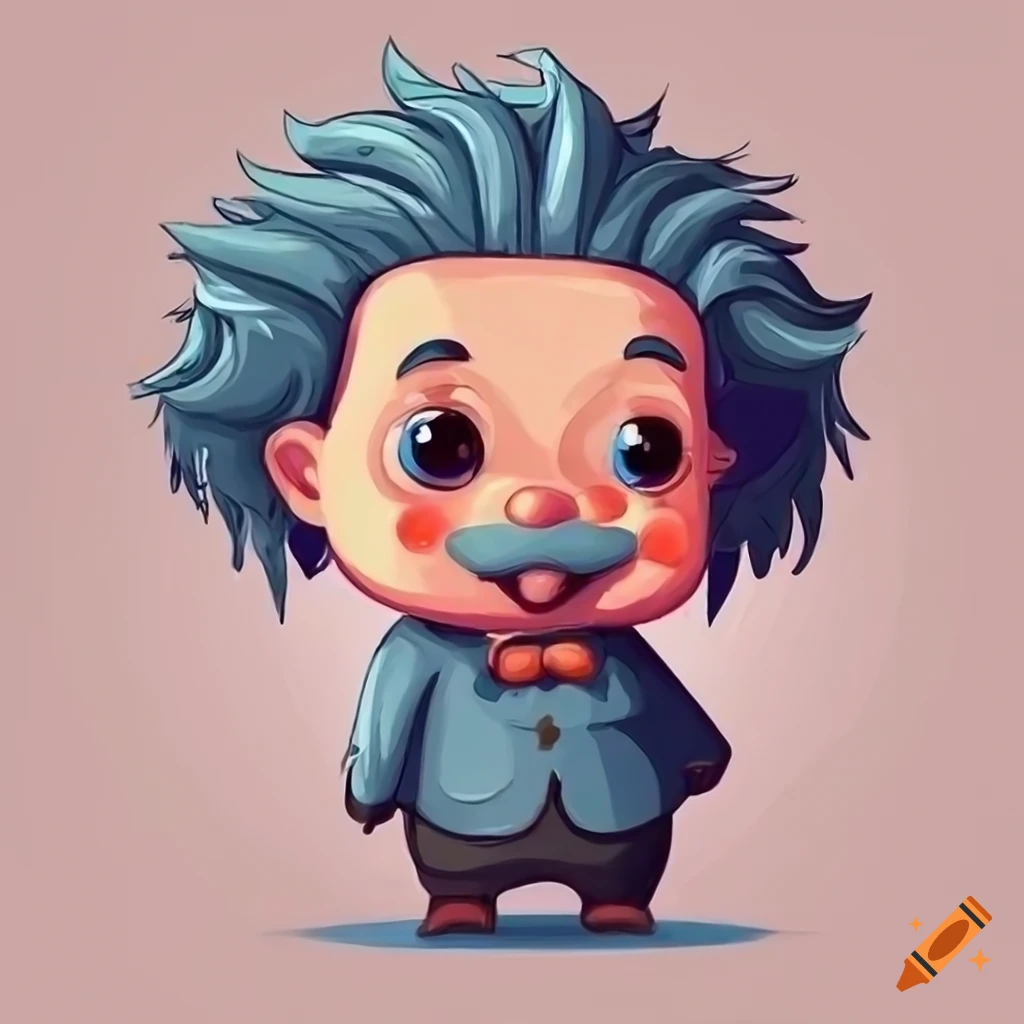 Cute einstein in japanese cartoon style on Craiyon