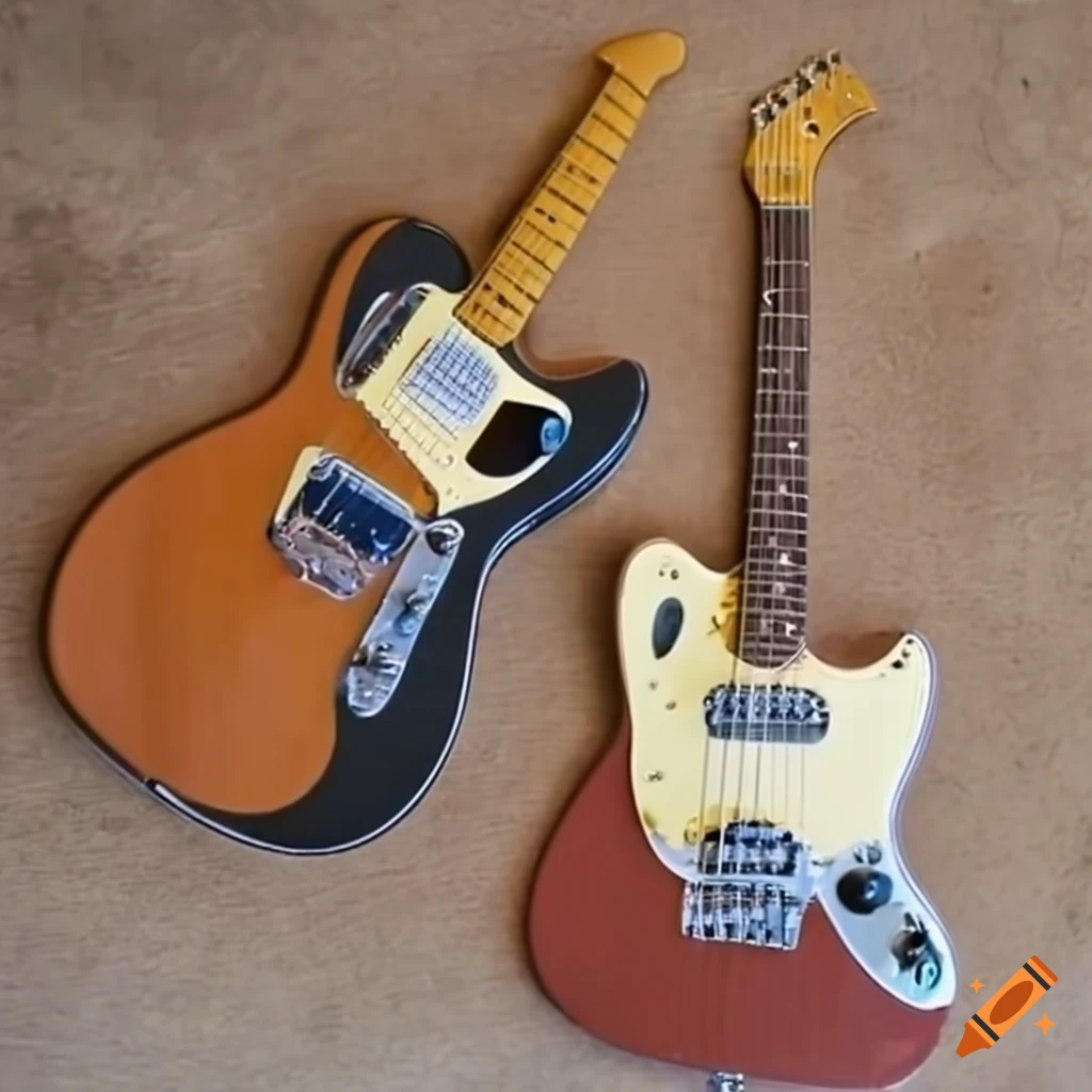 Fender mustang and telecaster hybrid guitar in minimal style on Craiyon