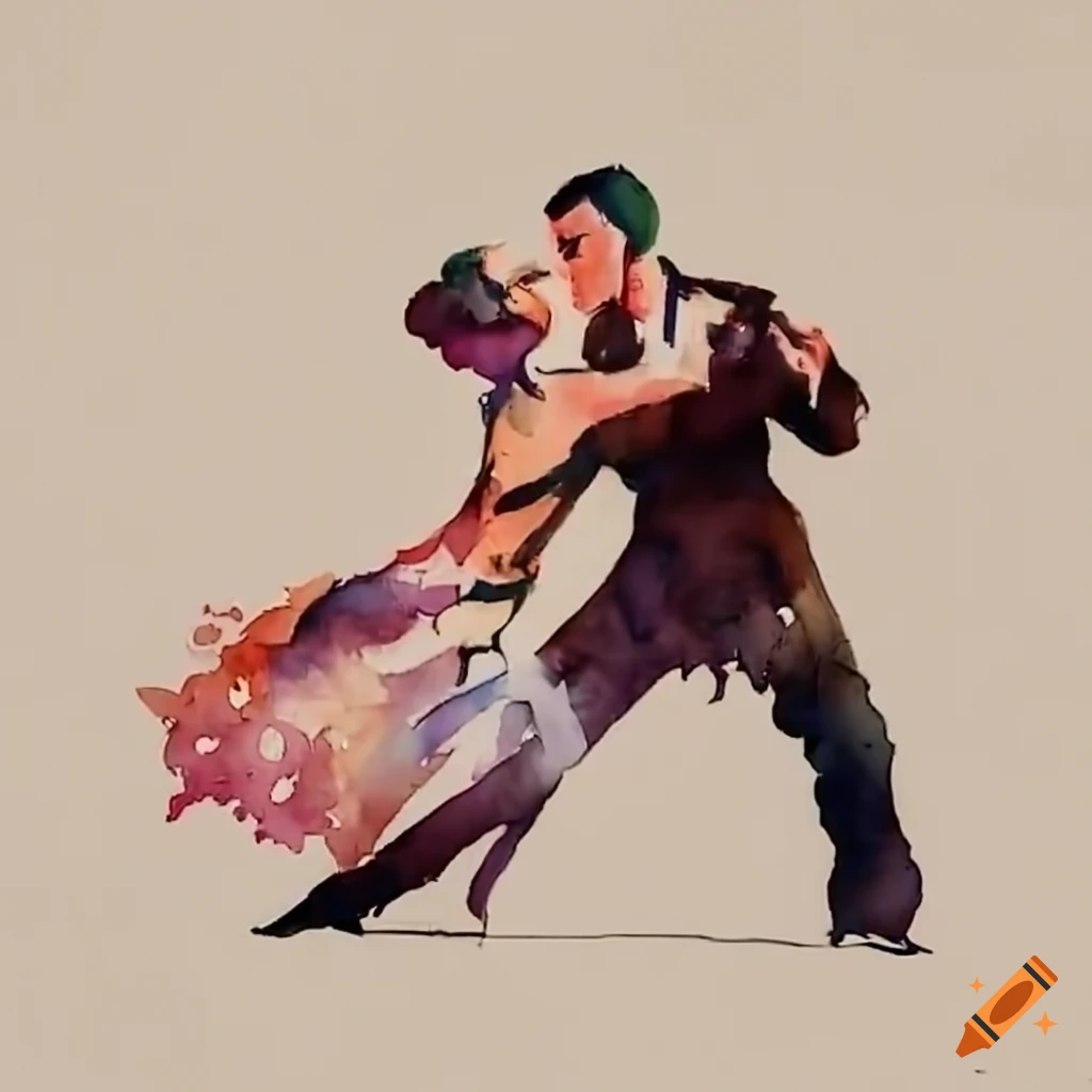 Tango dancers in action on Craiyon