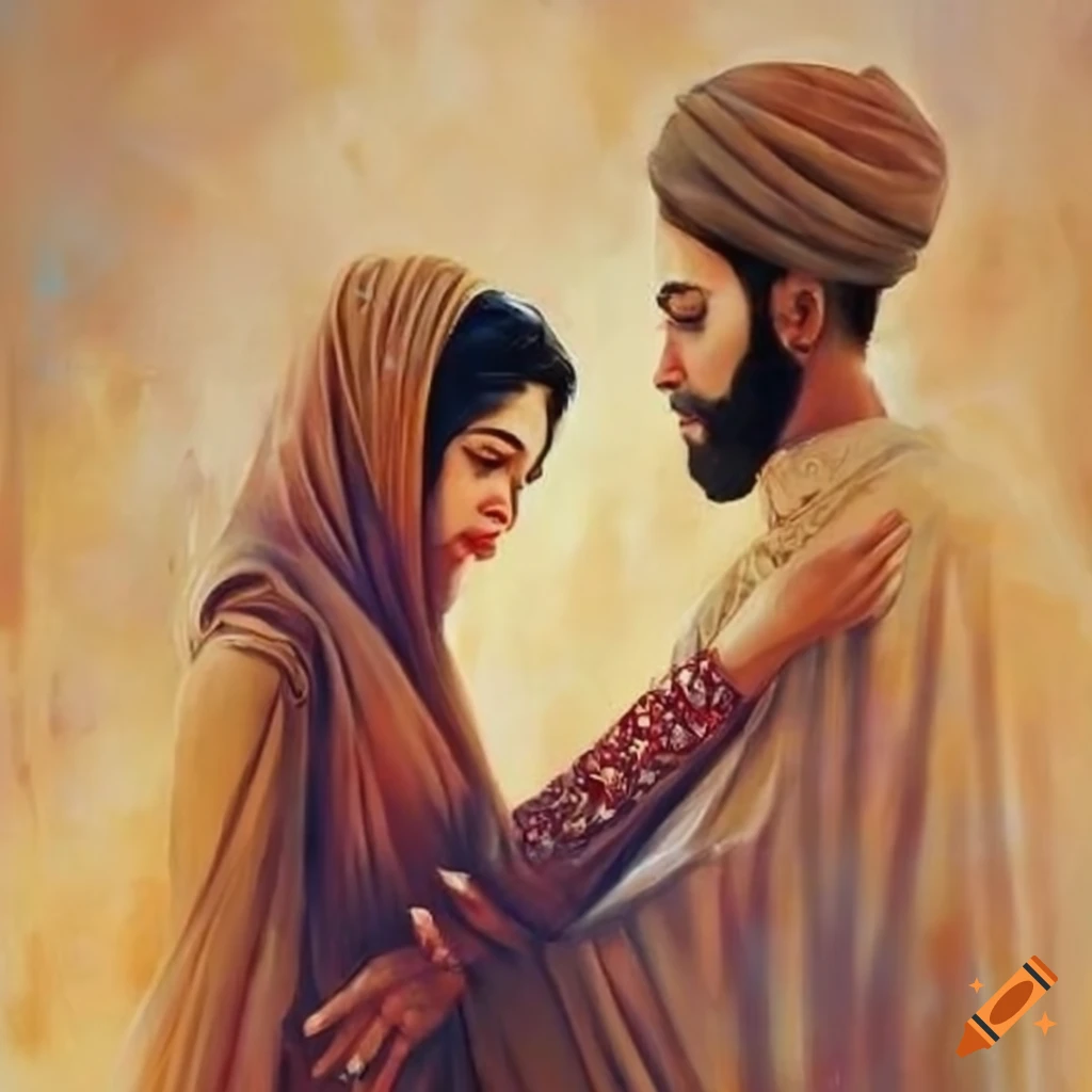 Islamic painting of a husband and wife on Craiyon