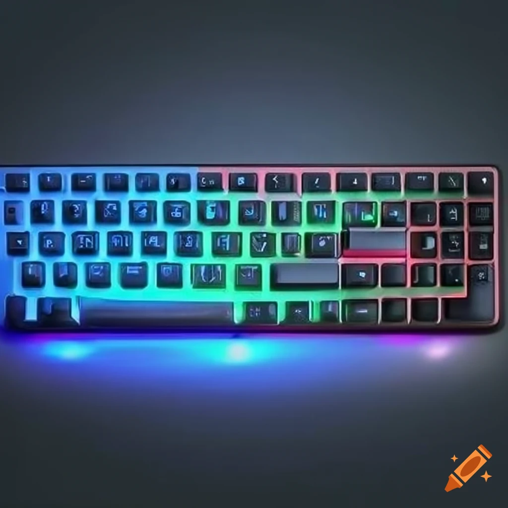 Modern computer keyboard with 85 keys in black and gray color scheme ...