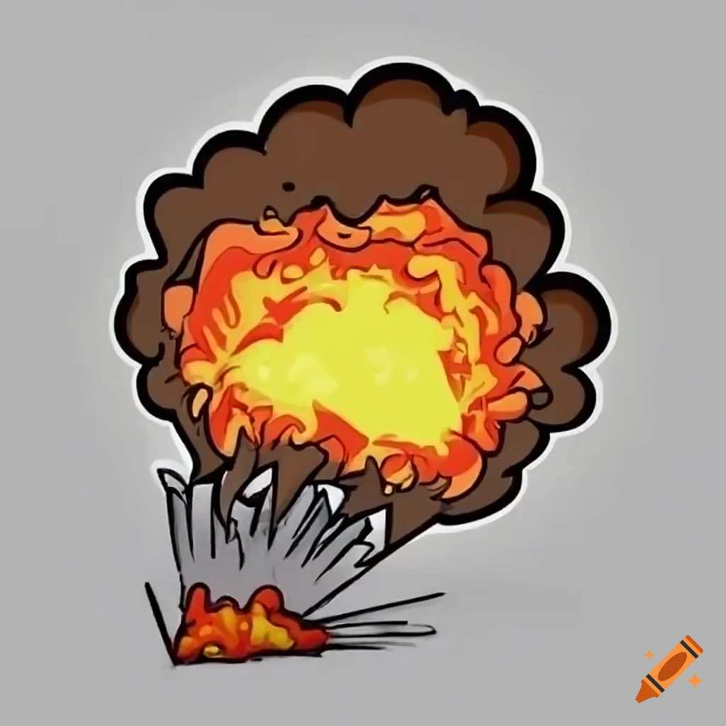 Cartoon explosion on Craiyon