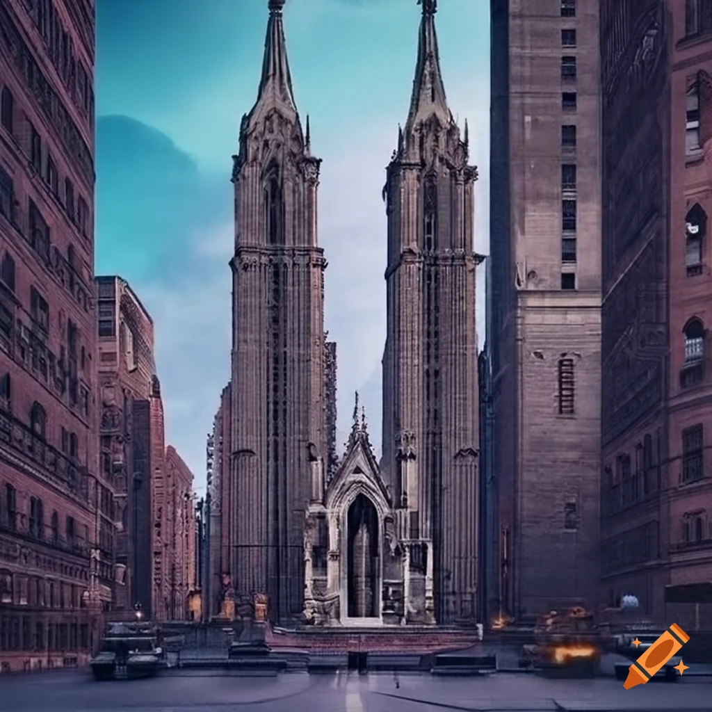 Iconic new york city landmarks with gothic architecture on Craiyon