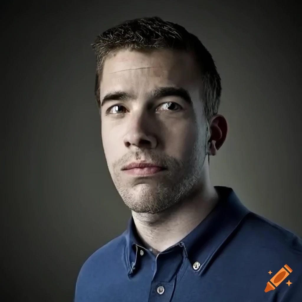 Portrait of conner jason lane with a serious expression on Craiyon