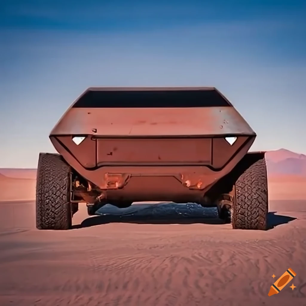Abandoned tesla cybertrucks in the nevada desert on Craiyon