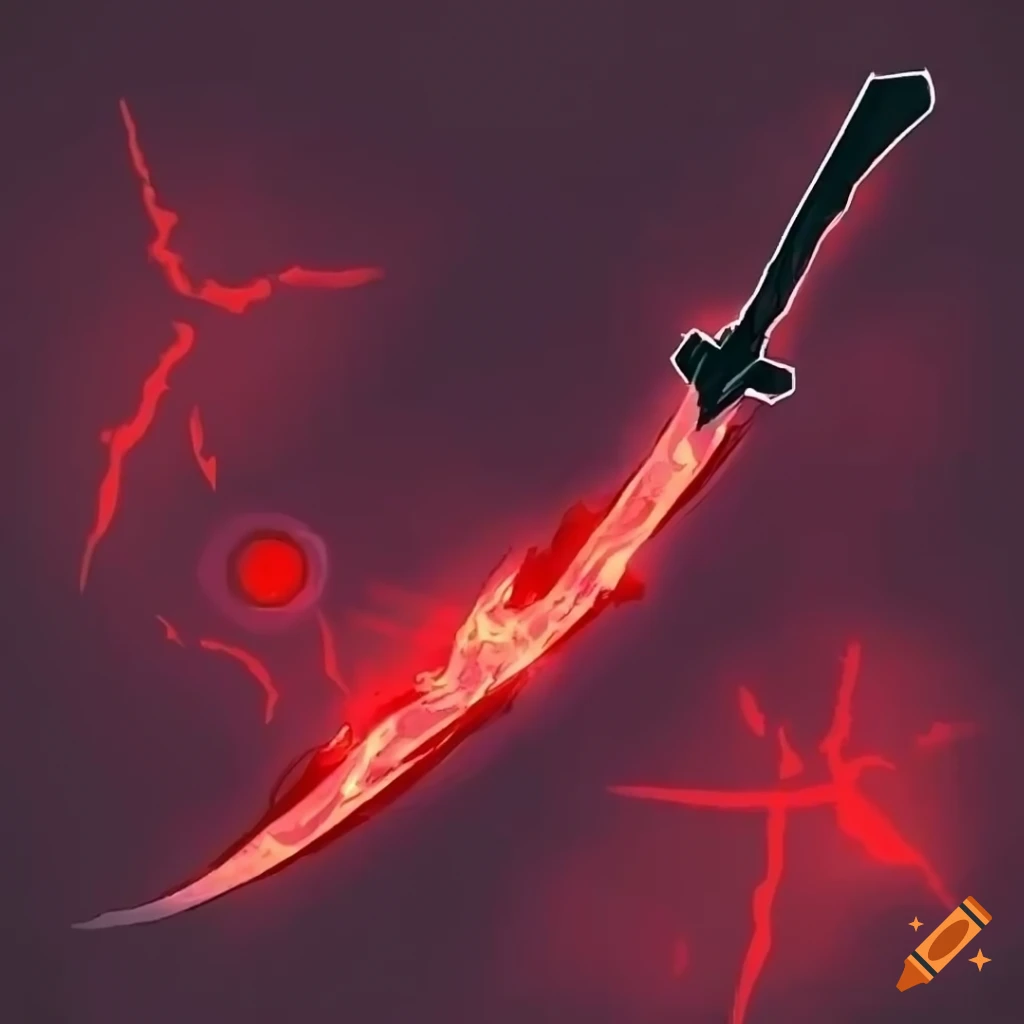 Cursed blade with red glow in dark souls art style on Craiyon