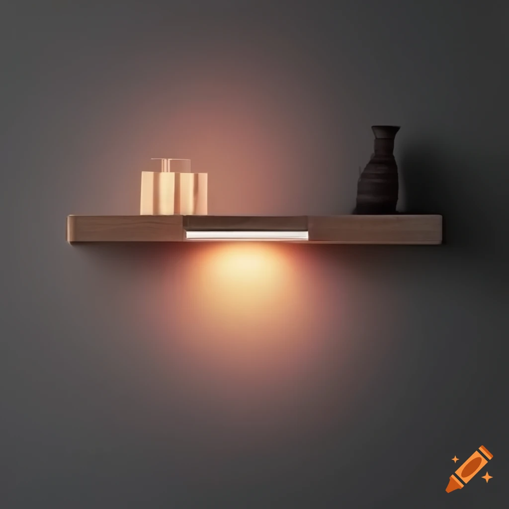 Floating shelf emitting light on Craiyon