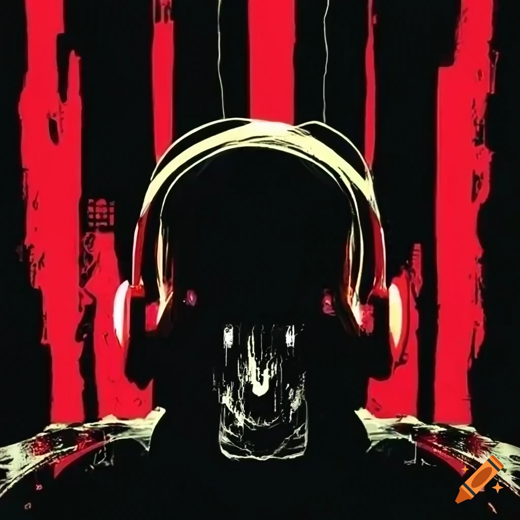 Techno music album art graphics on Craiyon