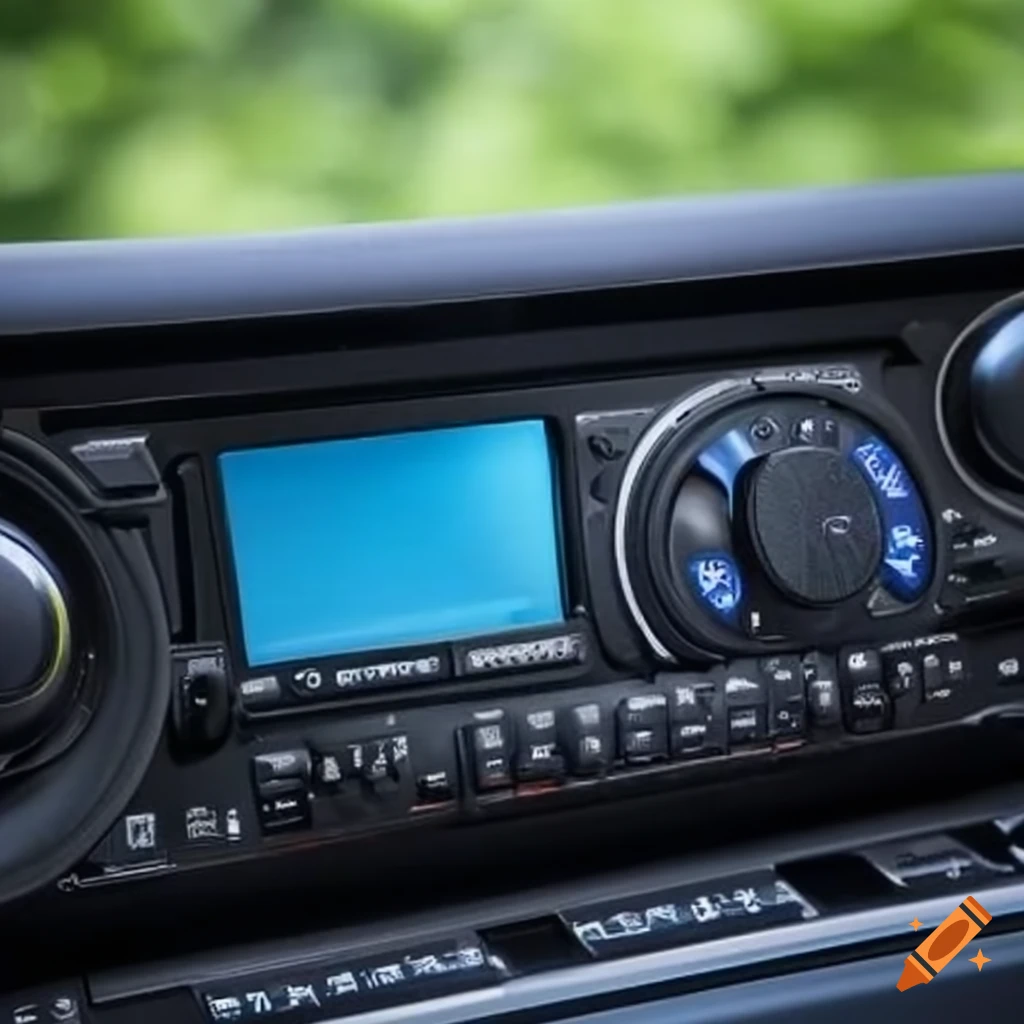 Automotive digital cockpit radio display on Craiyon