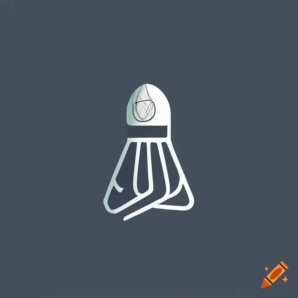 Futuristic minimalist badminton logo with shuttlecock symbol on Craiyon