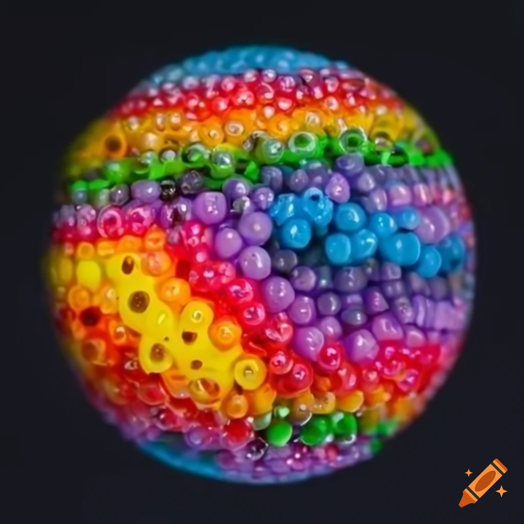 Photorealistic planet made of colorful beads on Craiyon