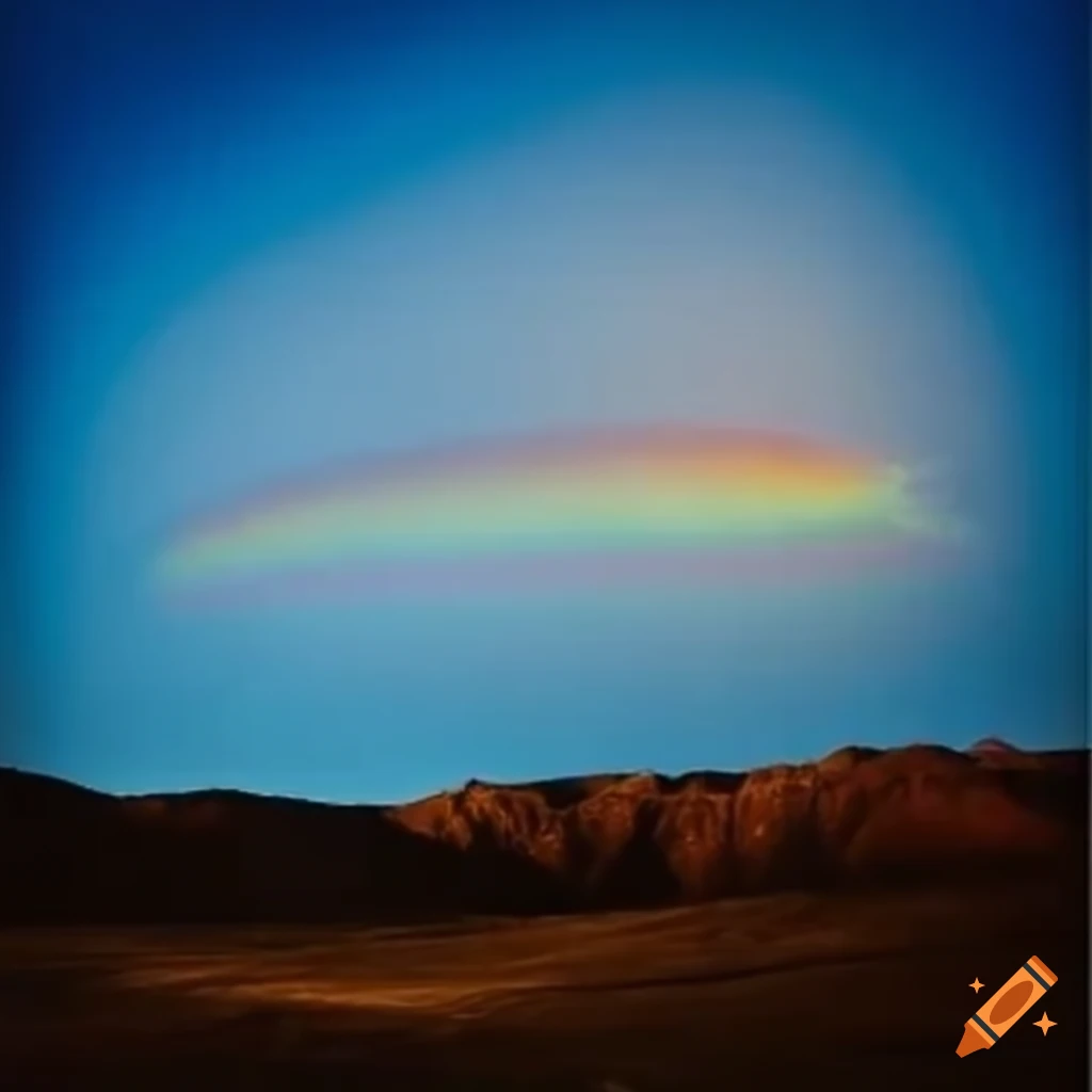 Rainbow colored like the flag of Israel in the sky on Craiyon