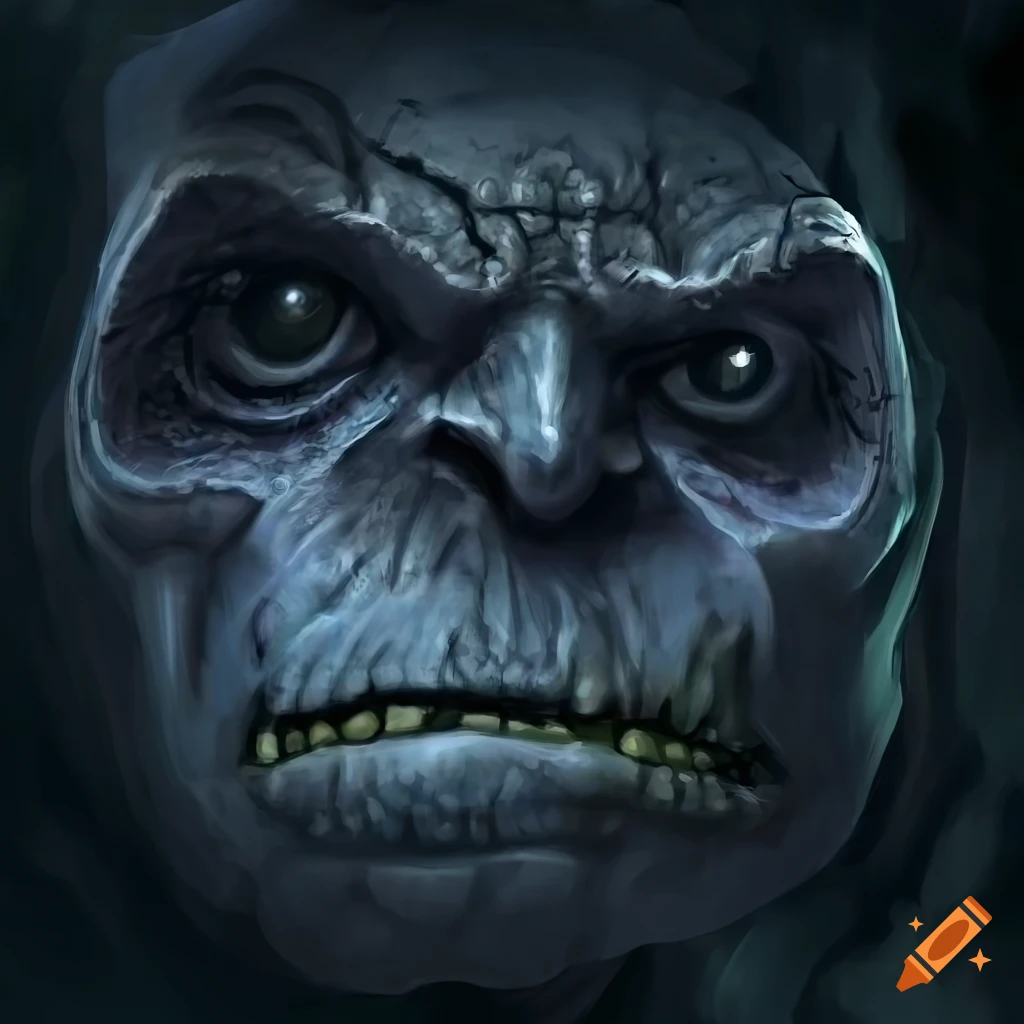 Medieval fantasy black hag creature portrait on Craiyon