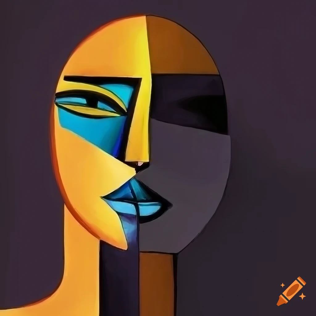 Abstract cubist woman artwork on Craiyon
