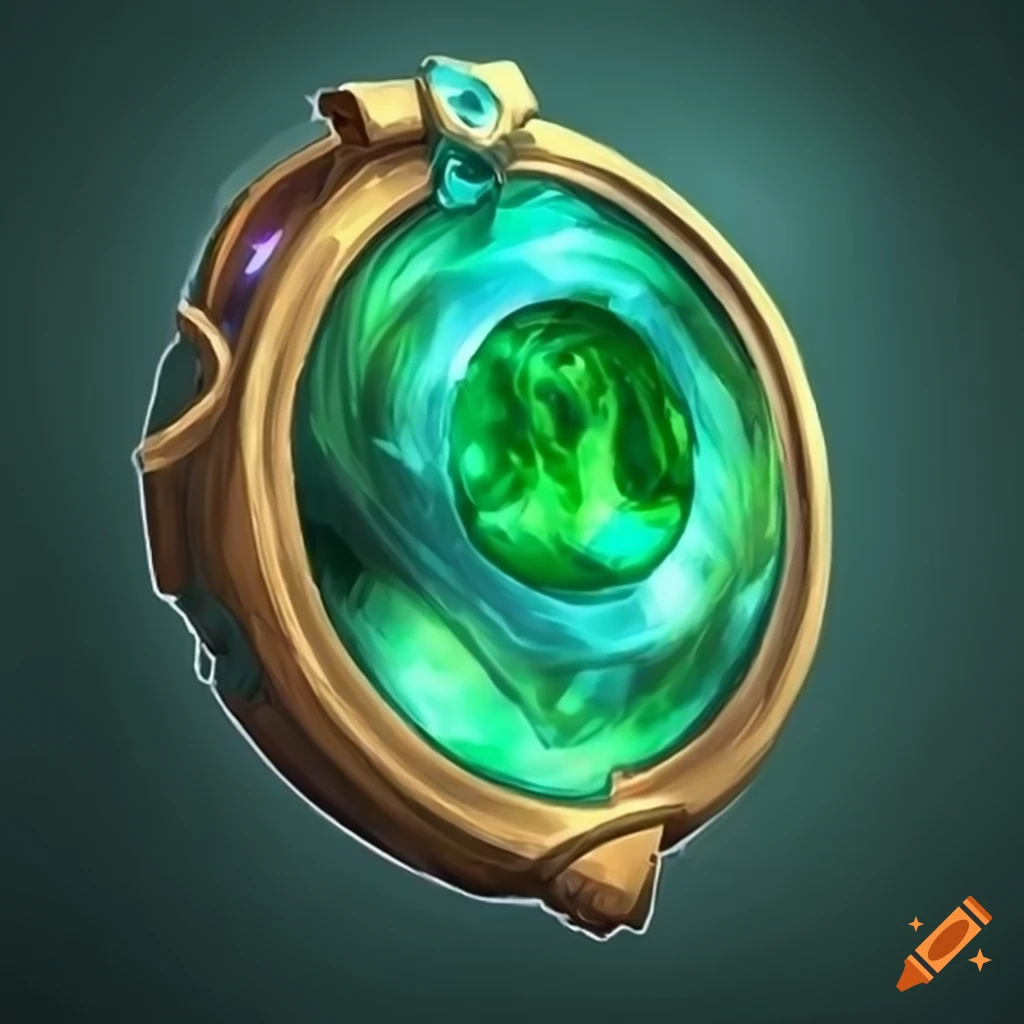 Green emerald necklace in hearthstone style on Craiyon