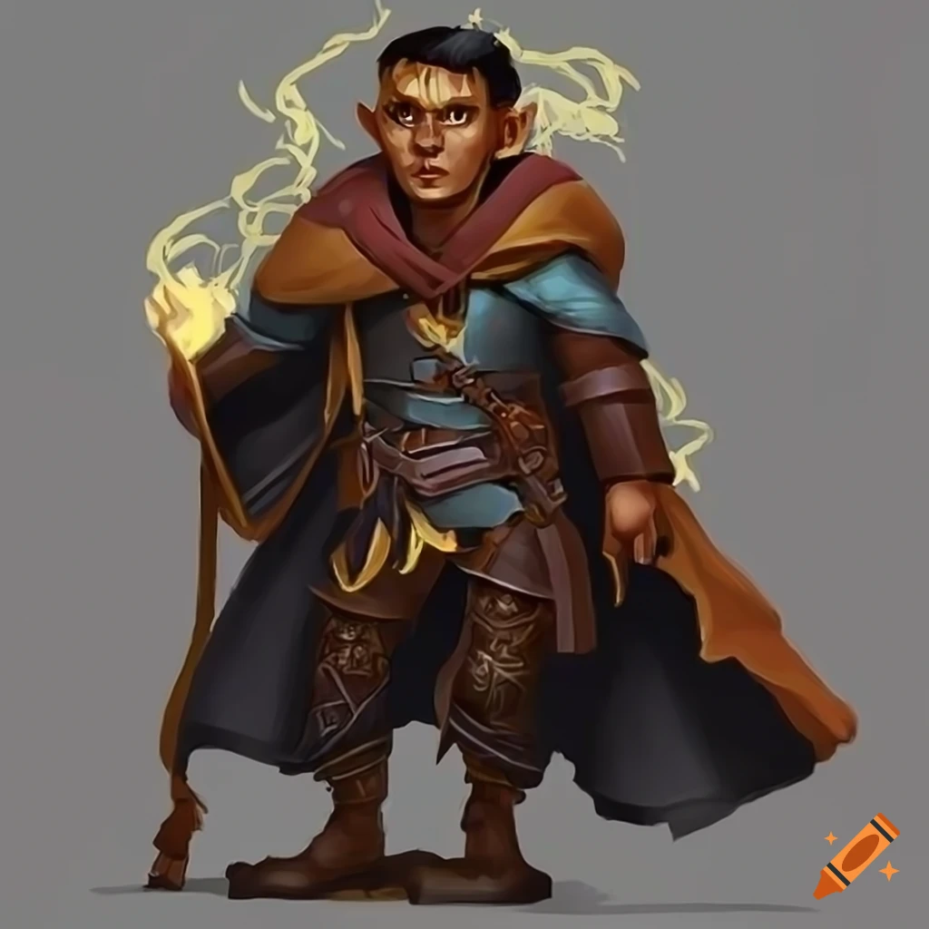 Halfling male dnd wizard character on Craiyon
