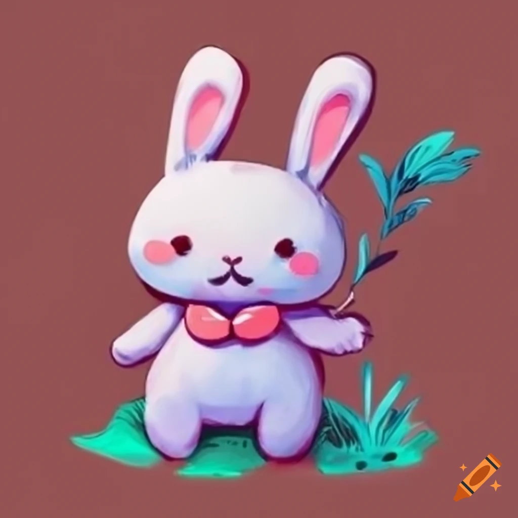 Cute rabbit, digital art on Craiyon