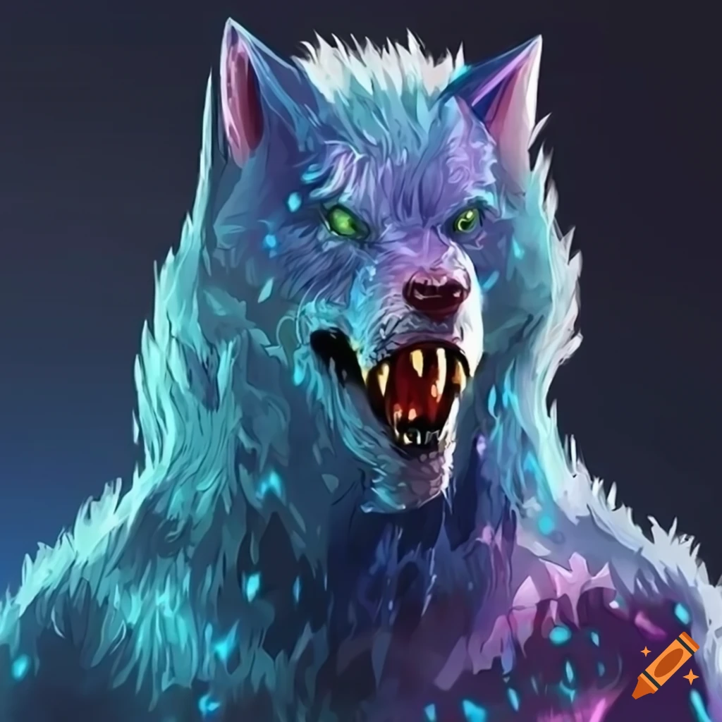 Crystal werewolf on Craiyon
