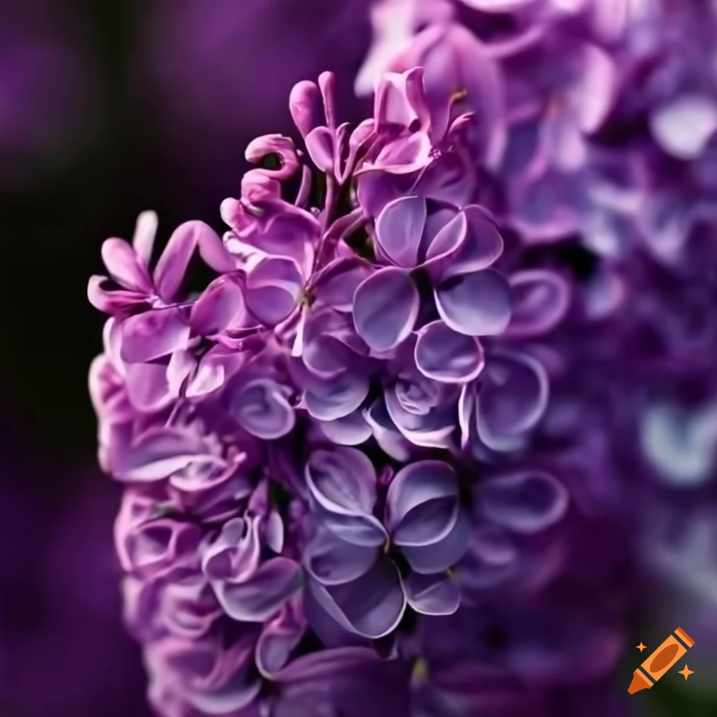 Enchanted vivid lilac forest with pink, purple, and white flowers on ...