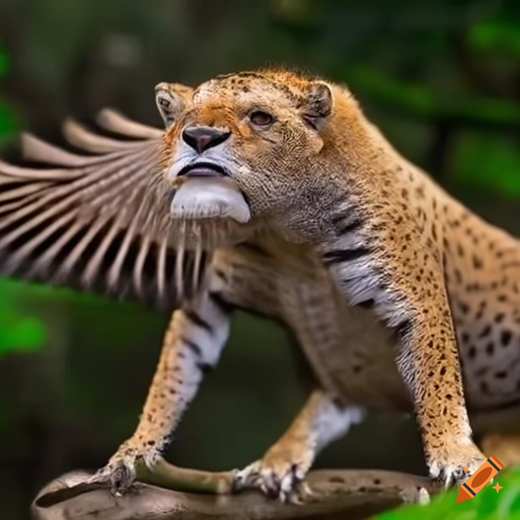 Large vertebrate carnivore with wings on Craiyon