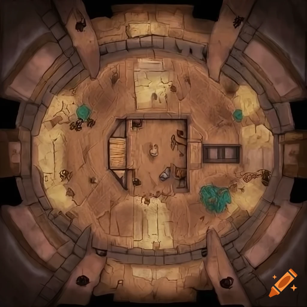 Circular cantina rpg map with exquisite geonosis and naboo-inspired ...