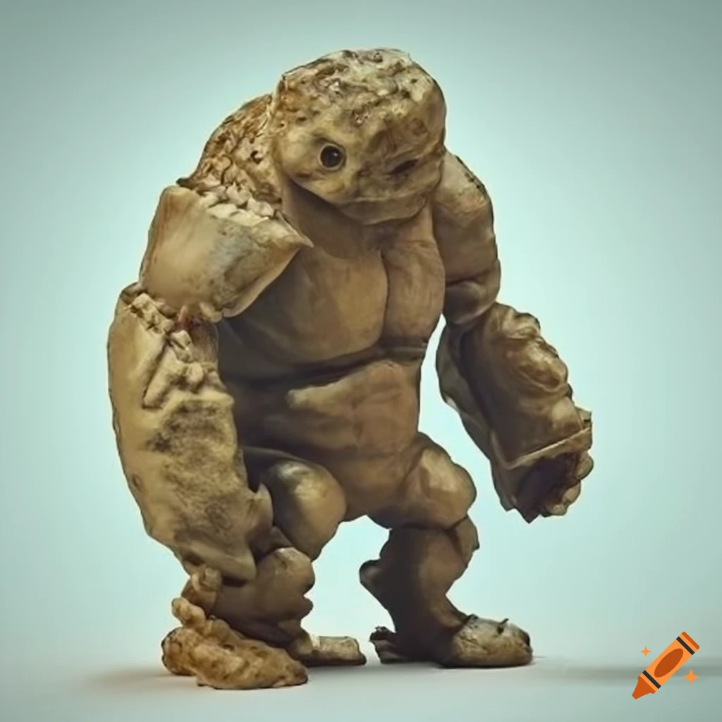 Small sand golem creature resembling a fish in a sea setting on Craiyon