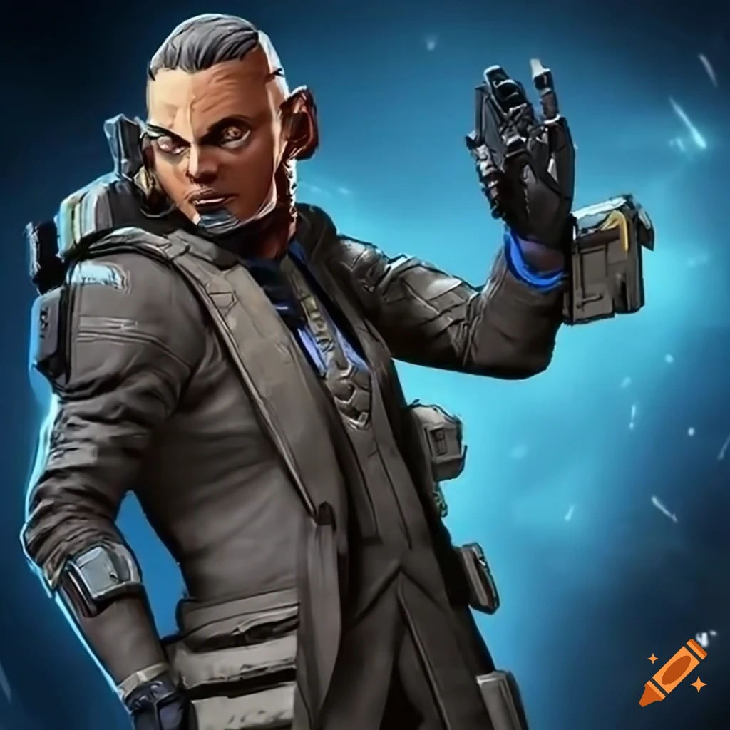 Npc in a business suit for apex legends on Craiyon