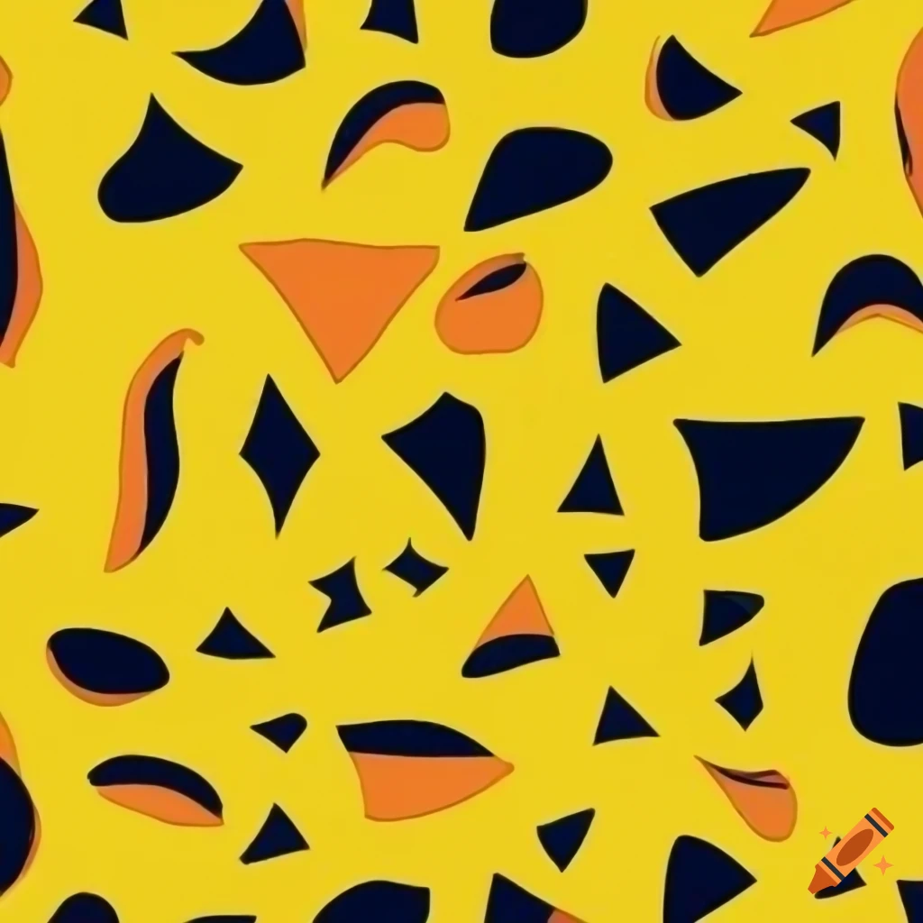 Yellow cartoon shape pattern design on Craiyon