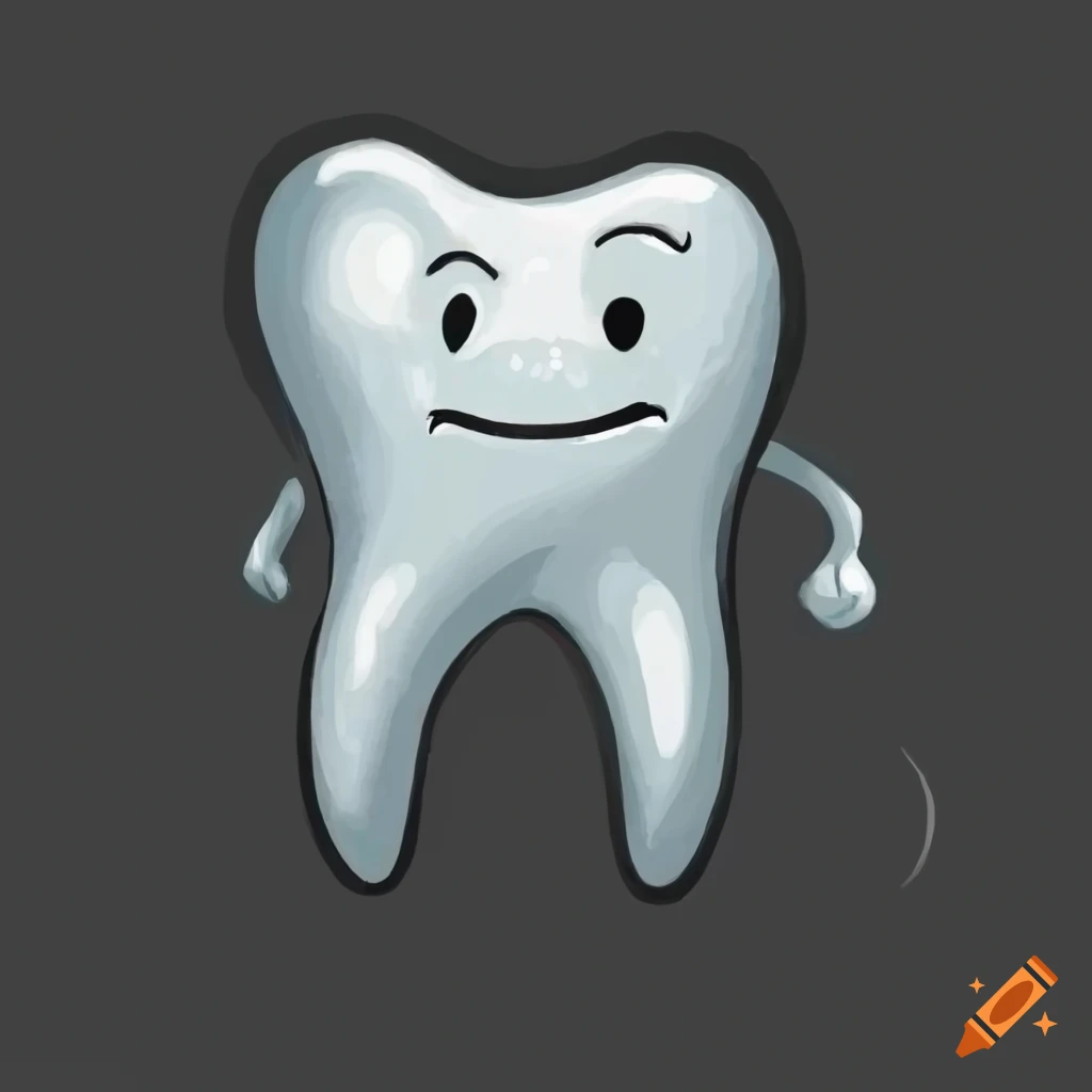 Smiling white tooth hand drawing on Craiyon