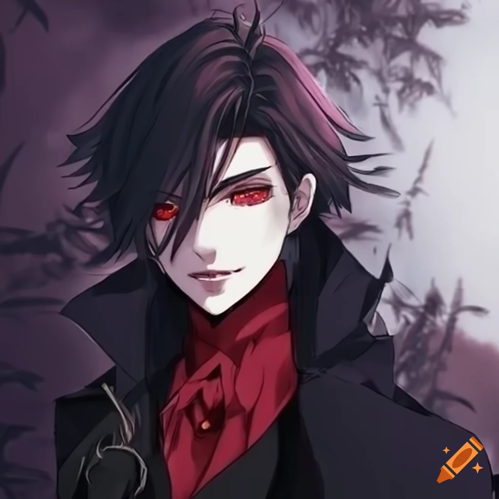 Handsome anime vampire character on Craiyon