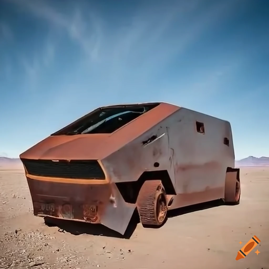 Abandoned Tesla Cybertrucks in the Nevada desert on Craiyon