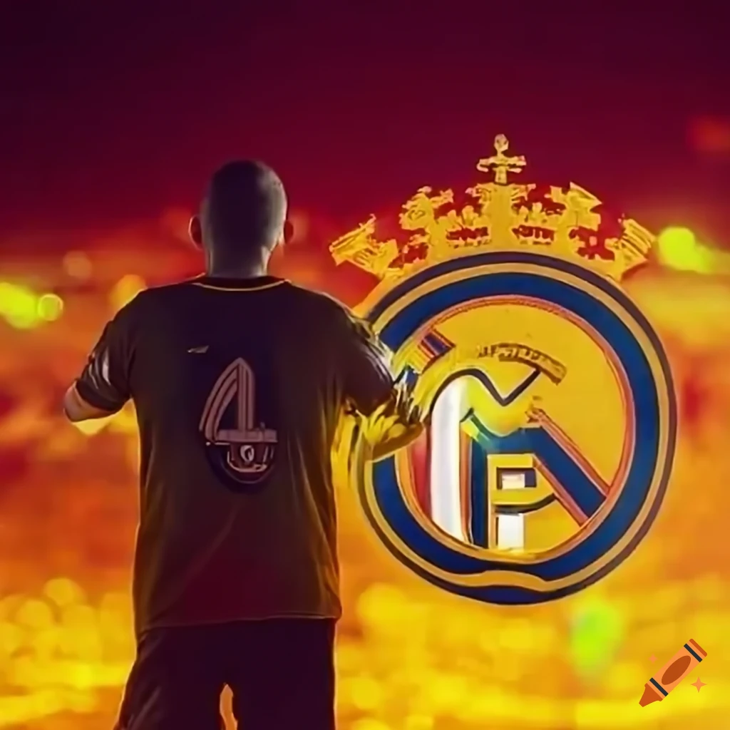 Passionate football fan in real madrid jersey on Craiyon